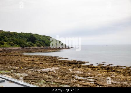 View across Pendennis Castle Beach in Cornwall, uk Stock Photo - Alamy