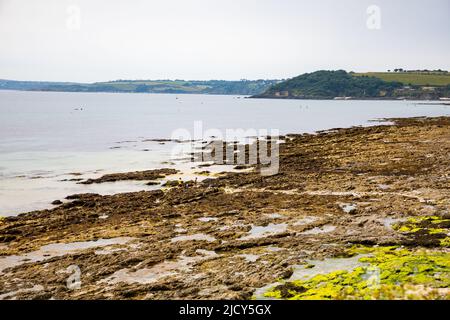 View across Pendennis Castle Beach in Cornwall, uk Stock Photo - Alamy