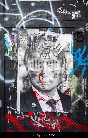 Political paste-up street art in Shoreditch, London. 2025 by artist ...
