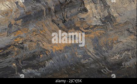 Black onyx marble pattern with curly orange veins. Abstract texture and ...