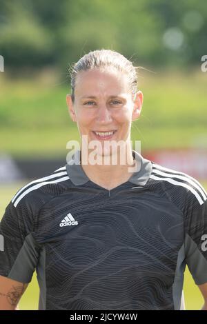 Ann-Katrin Berger #7 goalkeeper of Team Germany catches the desicive ...