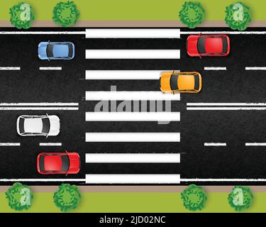 City street intersection design elements set isolated on white ...