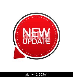 New update label or sticker on white background, vector illustration ...