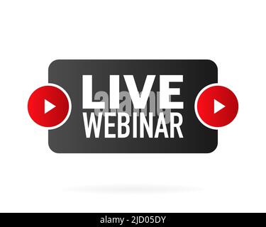 Live webinar icon in flat style. Online training vector illustration on ...