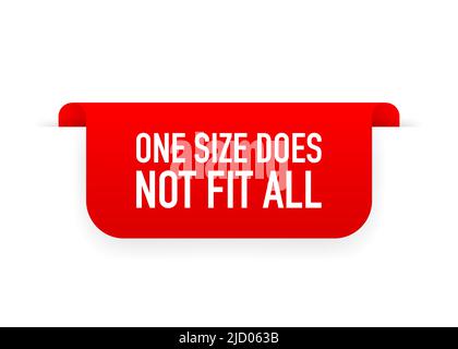 One size does not fit all labels. Banner for clothes. Vector ...