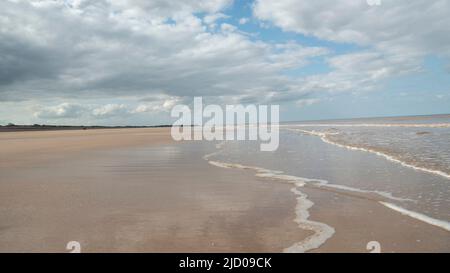 Skegness Beach with the tide coming in. Late afternoon/early evening ...