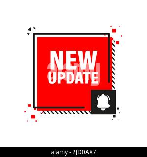 New update red label on white background. Red ribbon. Vector ...