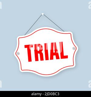 Trial sign on light background. Flat style people. Vector illustration ...