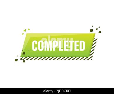 Vector illustration of green completed stamp on white background Stock ...