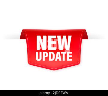 New update label or sticker on white background, vector illustration ...