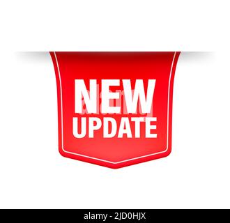 New update label or sticker on white background, vector illustration ...