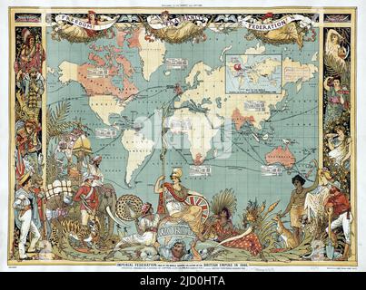 Map showing the extent of the British Empire circa 1880 Date: circa ...