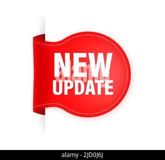 New update label or sticker on white background, vector illustration ...