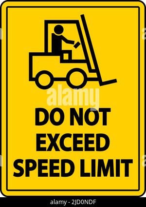 Do Not Exceed Speed Limit Label Sign On White Background Stock Vector ...
