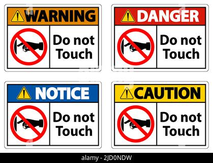 do not touch sign label on transparent background Stock Vector Image ...