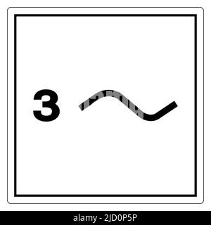 Three Phase Power Symbol Sign Isolate On White Background Stock Vector ...