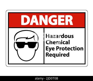 Danger Hazardous Chemical Eye Protection Required Symbol Sign Isolate ...