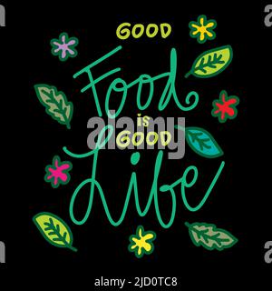 Good food is good life. Poster quotes Stock Photo - Alamy