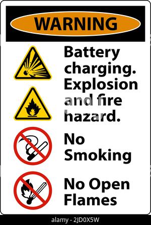 Warning Explosion and Fire Hazard Sign On White Background Stock Vector ...