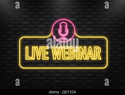 Neon Icon. Live Webinar Button, icon Vector design Stock Vector Image ...