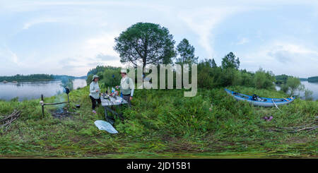 360° view of "Three Brothers" rocks on Vitim river - Alamy