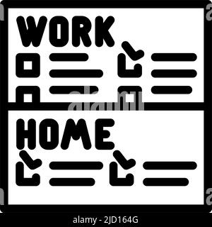 to-do lists with clear separation of work and life tasks isometric icon ...