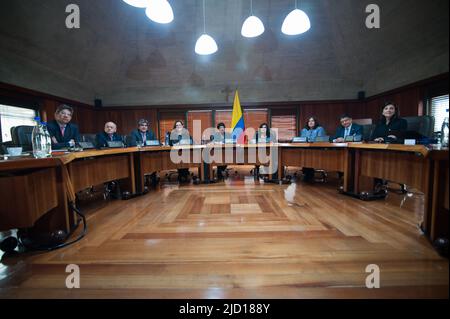 A general view of Colombia's Constitutional Court Magistrates posing ...