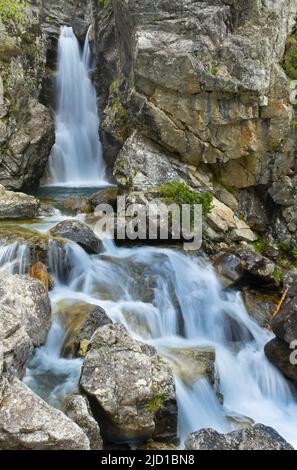 Waterfall in the Calderes river, Ba Stock Photo - Alamy