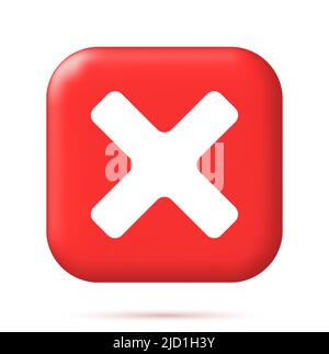 3D Wrong Button in Square Shape Stock Vector Image & Art - Alamy