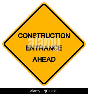 Construction Entrance Ahead Traffic Road Symbol Sign Isolate on White ...