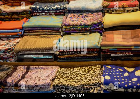 Examples of colorful fabric of various color and type Stock Photo - Alamy