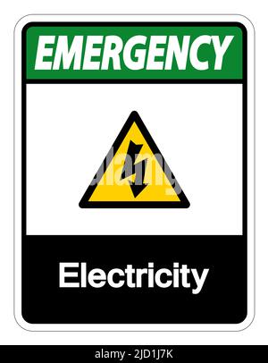 Emergency Electricity Symbol Sign Isolate On White Background,Vector ...