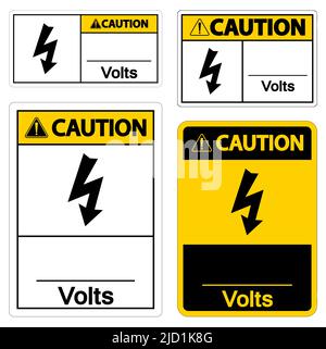 Caution Volts Symbol Sign On White Background Stock Vector Image & Art ...
