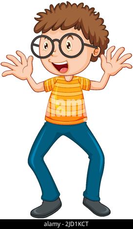 Cute nerdy boy cartoon character illustration Stock Vector Image & Art ...