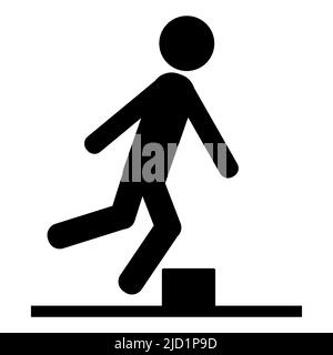 Caution Beware Obstacles Symbol Isolate On White Background Stock ...