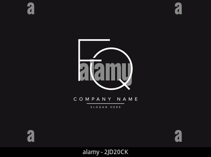 Initial FQ alphabet line art logo design of vector Stock Vector Image ...