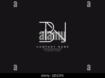 Initial BN alphabet line art logo design of vector Stock Vector Image ...