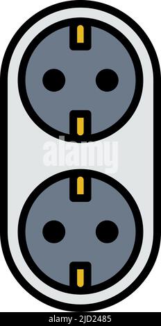 AC Splitter Icon. Editable Bold Outline With Color Fill Design. Vector ...