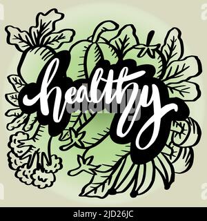 Healthy Lettering Typography. Slogan concept Stock Photo - Alamy