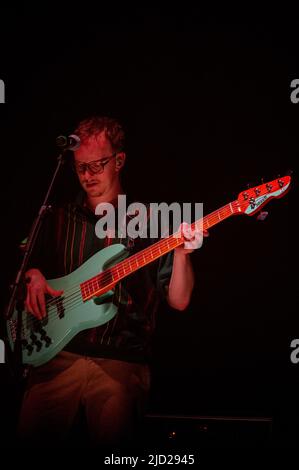 Simone Pagani, bassist of Pinguini Tattici Nucleari during Pinguini ...