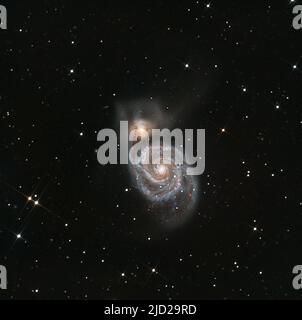 Whirpool galaxy (Messier 51A) and the interacting galaxy NGC5195 in ...