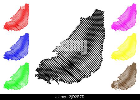 Hisingen island (Kingdom of Sweden) map vector illustration, scribble ...