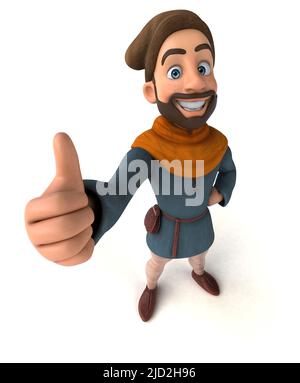Fun 3D cartoon medieval man Stock Photo - Alamy