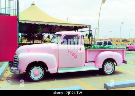 Pink Truck - views Stock Photo - Alamy