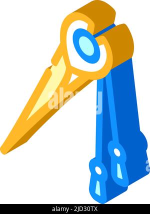 golden hair pin with gemstone isometric icon vector illustration Stock ...