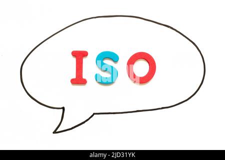 ISO concept in hand drawing graphics a symbols geometric shapes to ...