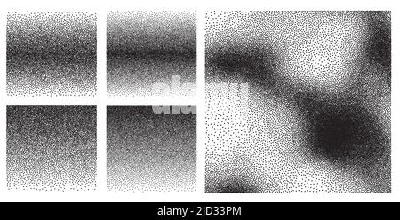 Trendy abstract stipple grunge texture set in pop art style. Dotwork ...