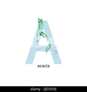 English alphabet, letter B painted with watercolor blue blue paints ...