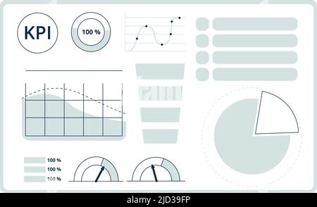 Business metrics vector line icons set. Metrics, KPIs, ROI, Profit ...