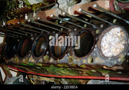 Ford 6 cylinder diesel boat engine disassembled for repair Stock Photo ...